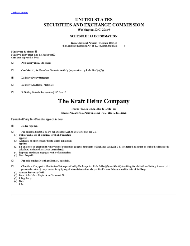 Annual Reports & Proxy Statements - The Kraft Heinz Company