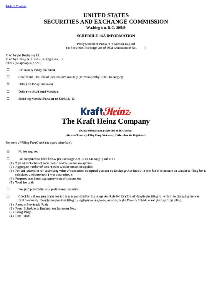 Annual Reports & Proxy Statements - The Kraft Heinz Company